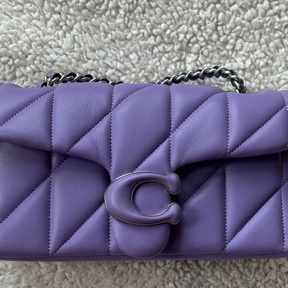 Coach Tabby Quilted 20 In Vivid Purple - Gem